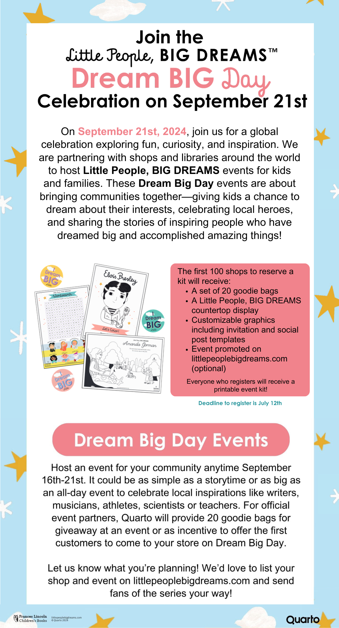 Dream Big Day 2024 Sign Up - Little People, BIG DREAMS